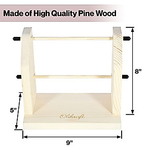 Olikraft Double Revolving Yarn Holder - Horizontal Yarn Spindle Feeder or Dispenser - Craft Supplies for Crochet and Knitting
