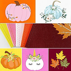20Pcs Pumpkin Party Favor Bags, Halloween Non-Woven Pumpkin Bags, Autumn Goodie Candy Gift Bags Maple Leaf Pumpkin Treat Bags for Fall Birthday Baby Shower Thanksgiving Halloween Party Decoration