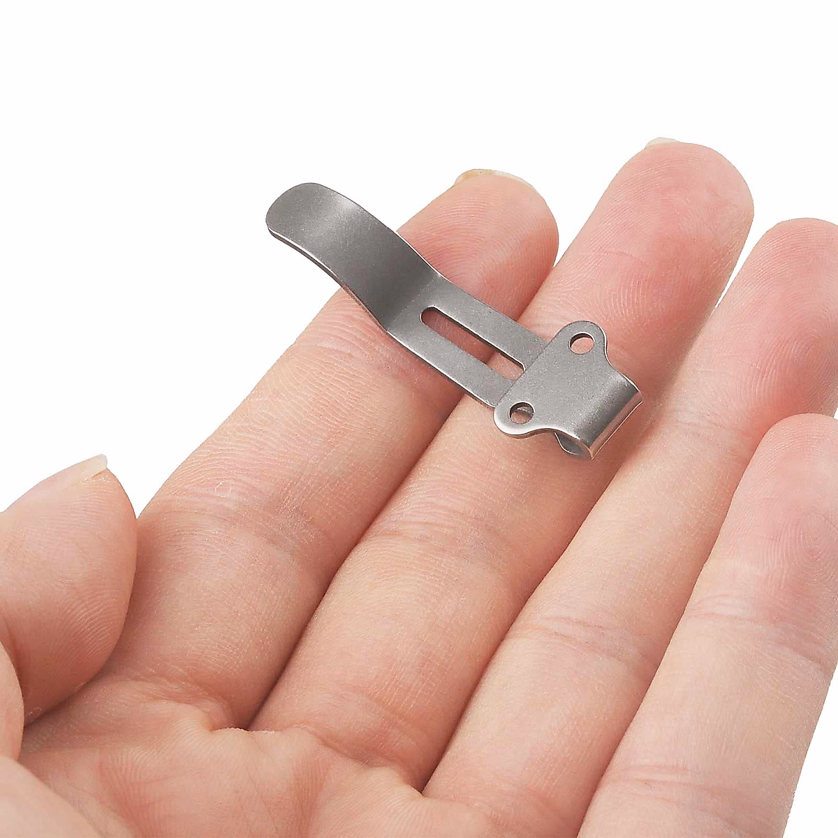 Premium Deep Carry Pocket Clip Set - Stainless Steel, Compatible with Benchmade Bugout 535 and Most Benchmade Knives - Includes 2Pcs Clip Screws, Stone Wash Color