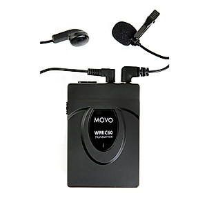 Movo Wireless Lapel Microphone System, 164-Foot Range, Includes Handheld Mic, Lav Mic, 2 Earphones, Audio Monitoring