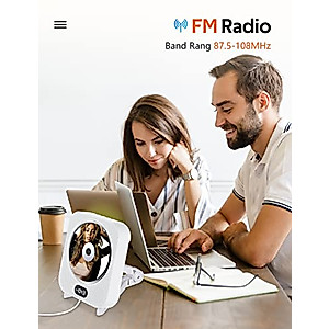 CozySound Portable CD Player Bluetooth for Home, Wall Mountable Desktop Kpop Music Players, Convert CDs to MP3, with Stereo Speakers, Remote, FM Radio, AUX Jack, Support U Disk/TF