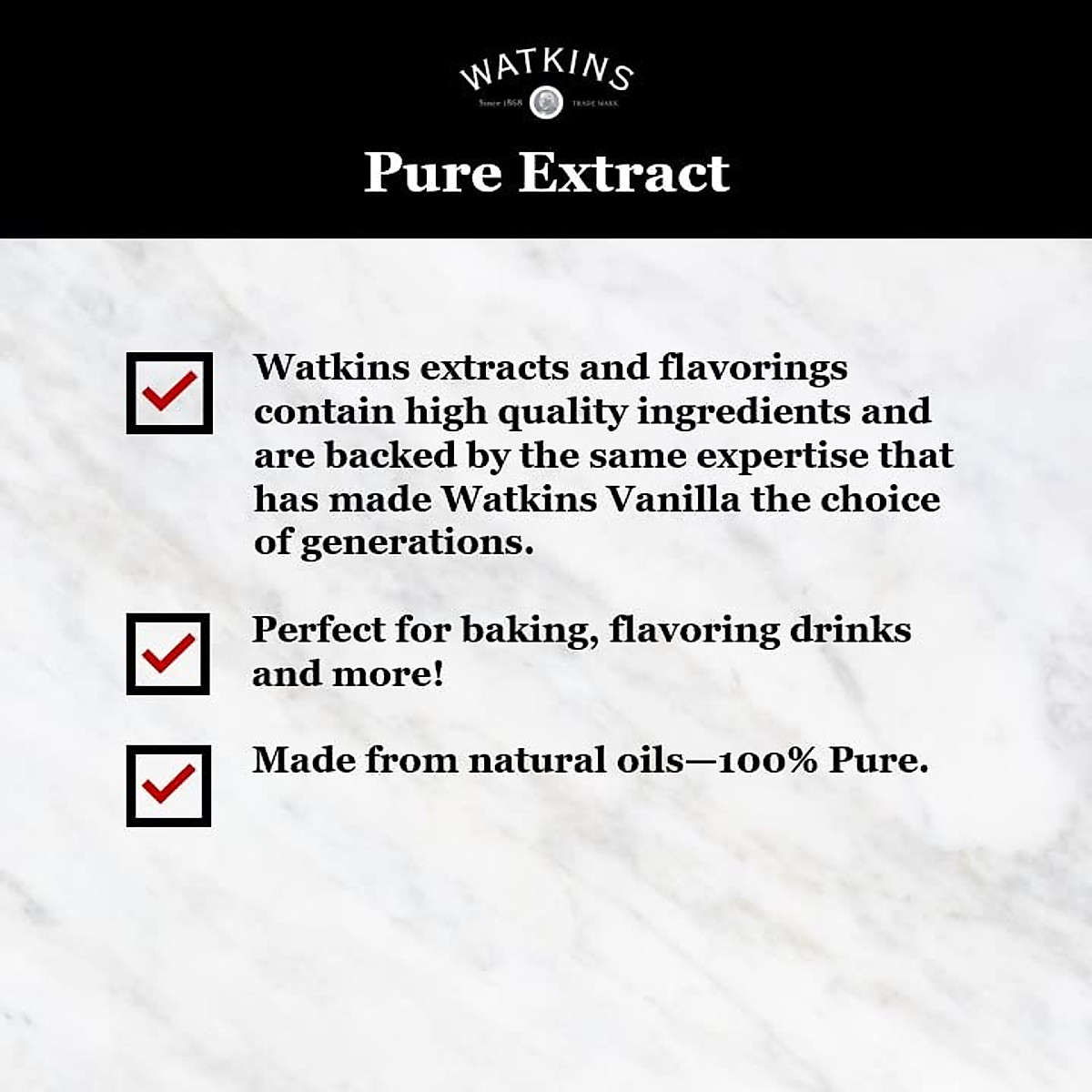 Watkins Organic Pure Almond Extract, Non-GMO, Kosher, 4 oz. Bottle, 1-Pack