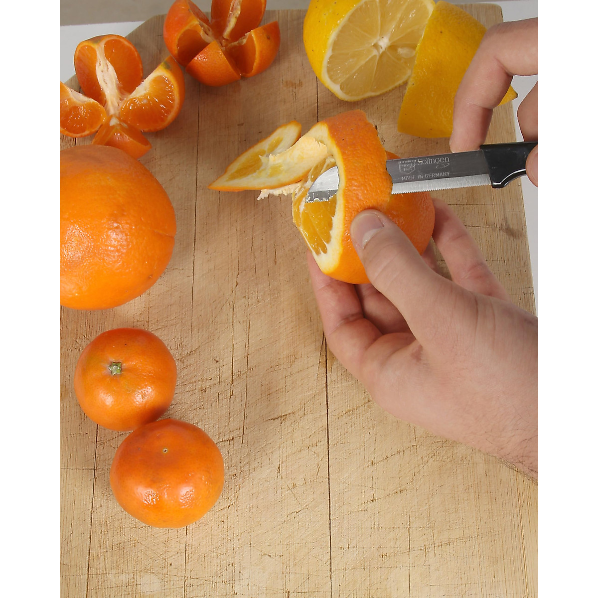 Solingen Paring Knife 12 pcs Fruit Knife Vegetable Knife Set Razor-Sharp Lightweight 3-inch Serrated Paring Knife Made in Germany (HOLE PATTERNED)