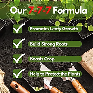 Eden Vegetables & Leafy Greens Organic Enriched Fertilizer (5 lb Bucket)-Neem Plant Food 7-7-7 Enriched Formula for Perfect Nitrogen, Phosphorous, and Potassium Balance