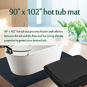 Swess 90"x102" Outdoor Hot Tub Mat, Absorbent Waterproof Ground Mat for Inflatable Spa 85, Anti-Slip Foundation Pad 90, Floor Protector Hot Tub Pad 90, Tub & Spa Ground Protection