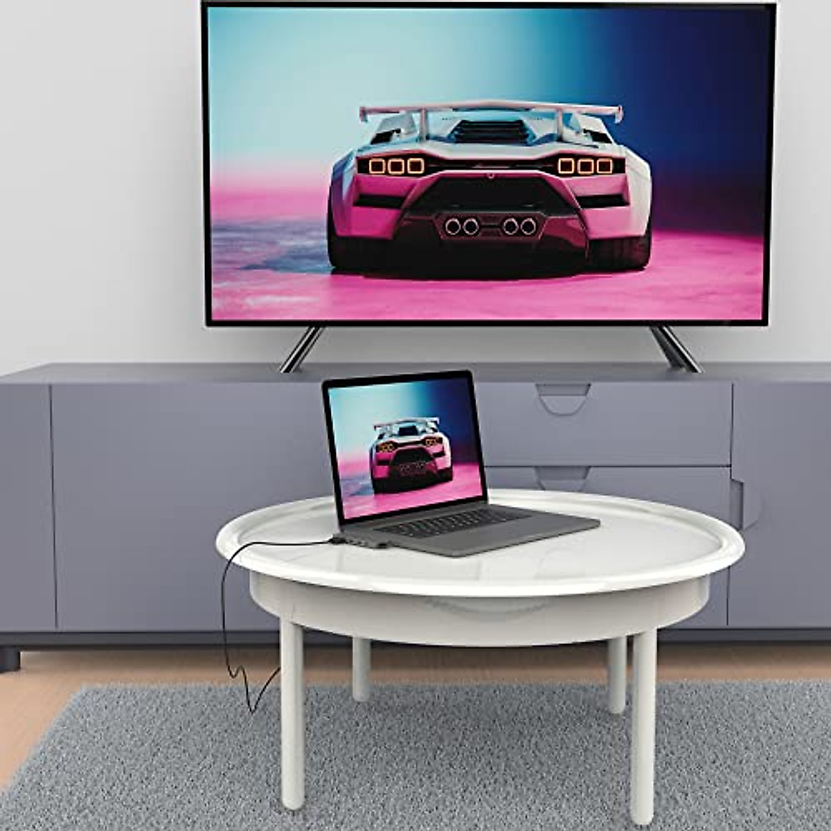 NOV8Tech USB C Hub – Multiport Adapter for MacBook Pro/Air – 7 in 2 USB C Docking Station - Thunderbolt hub – HDMI to USB C Dongle – SD Card Reader for Mac (Space Gray)