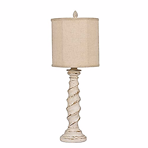Litex Industries BL22LTX Litex Lamp, Distressed White 33.00x12.00x12.00