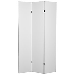 Oriental Furniture 7 ft. Tall Do It Yourself Canvas Room Divider - 3 Panels,White