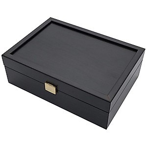 Handmade Wooden Storage Chess Box BLACK / Case for Standard Size Chess Pieces (32 pcs - up to 3,75" inch pieces - Chessmen Not Included)
