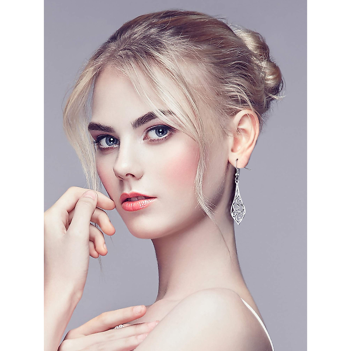 7 Pairs Celtic Knot Dangle Earrings Knot Silver Earrings Teardrop Hoop Earring