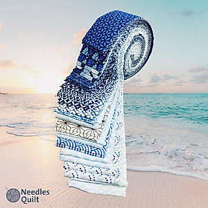 Needles Quilt Studio - (Beach House) 40 Strip Jelly Roll Fabric 2.5" x 44" | Cotton Strips Bundles - Jelly Rolls for Quilting Assortment Fabrics Quilters & Sewing - Precuts Cloth Quilts Strips