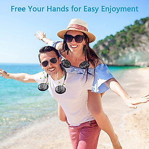 SZ-JIAHAIYU Neck Fan Portable Face Fan Personal USB Hands-Free Mini Wearable Sports Handheld Cooling Small New Fans Around Your Neck for Travel Office Room Household Outdoor, 300*190