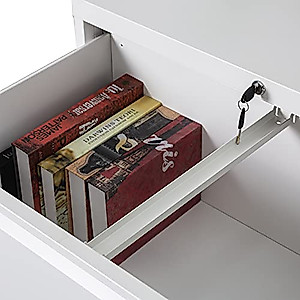 Aobabo 4 Drawer Metal Lateral File Cabinet,Steel Lateral Filing Cabinet with Letter/Legal A4 Size,Fast Assemble with 0 Screw,Assembly Required(White,4 Drawer)