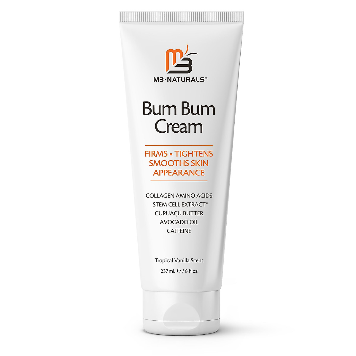 Bum Bum Cream with Lemon Vanilla Scent 2-in-1 Skin Care Cellulite Cream and Massage Lotion - Non-Greasy Skin Tightening Cream for Firm Butt, Belly & Thighs with Cupuaçu Collagen and Caffeine - 8 Fl Oz