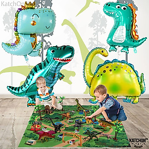 KatchOn, Huge Dinosaur Balloon Set - 38 Inch, Pack of 4 | Dino Balloons for Baby Dinosaur Party Decorations | Dinosaur foil Balloons for Dinosaur Baby Shower Decorations | Dinosaur Birthday Balloons