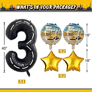 Construction Truck Balloons Construction Birthday Party Supplies Construction Trucks Party Decorations for Boys 3rd Birthday Party Construction Tractor Themed Birthday Party Favor
