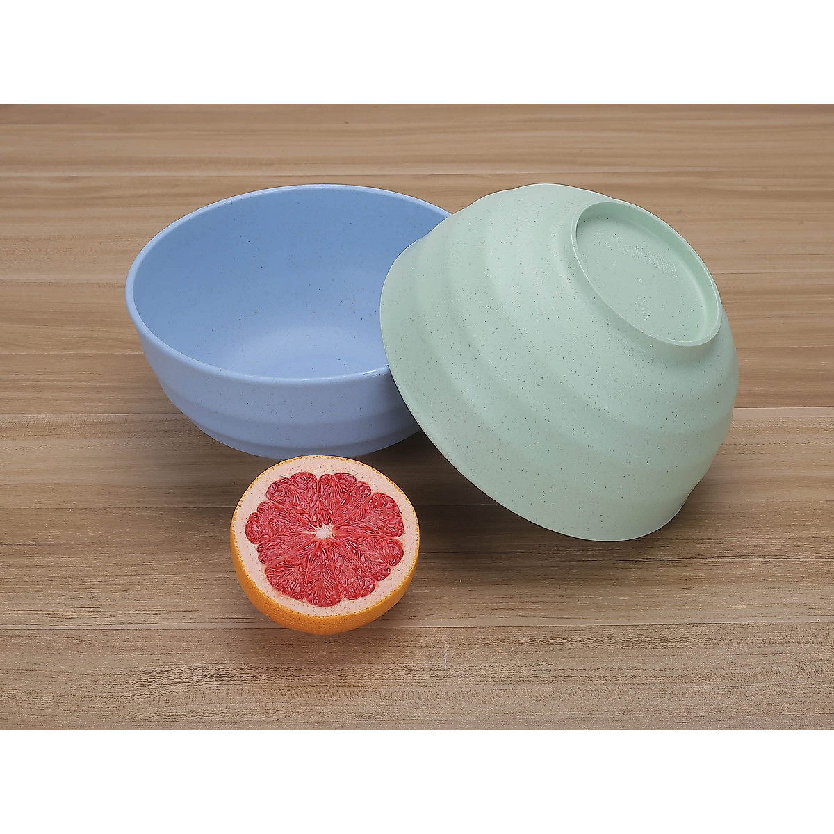 LuckyZone 60 OZ Wheat Straw Bowl Set of 4 - Large Unbreakable Cereal Bowls - Dishwasher & Microwave Safe - Serving Bowl for Salad, Soup and Popcorn - BPA Free, Healthy & Eco-Friendly (4 Pcs 60 Oz)