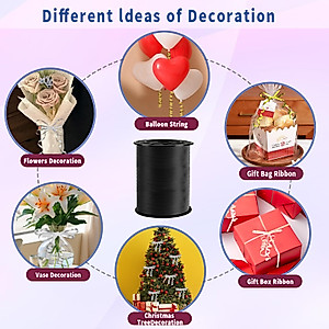 Black Curling Ribbon, 500 Yard Black Ribbon, Curling Ribbon, 1/5" Ribbon Curling for Present Wrapping, Balloon Ribbon, Birthday, Party, Festival, Florist Flowers Decoratio, Art Craft