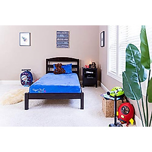Perfect Cloud Made in The USA Kids Plush 7-inch Memory Foam Twin Mattress, Shredded Foam Pillow, and Teddy Bear for Day/Trundle/Bunk Bed - (Blue)