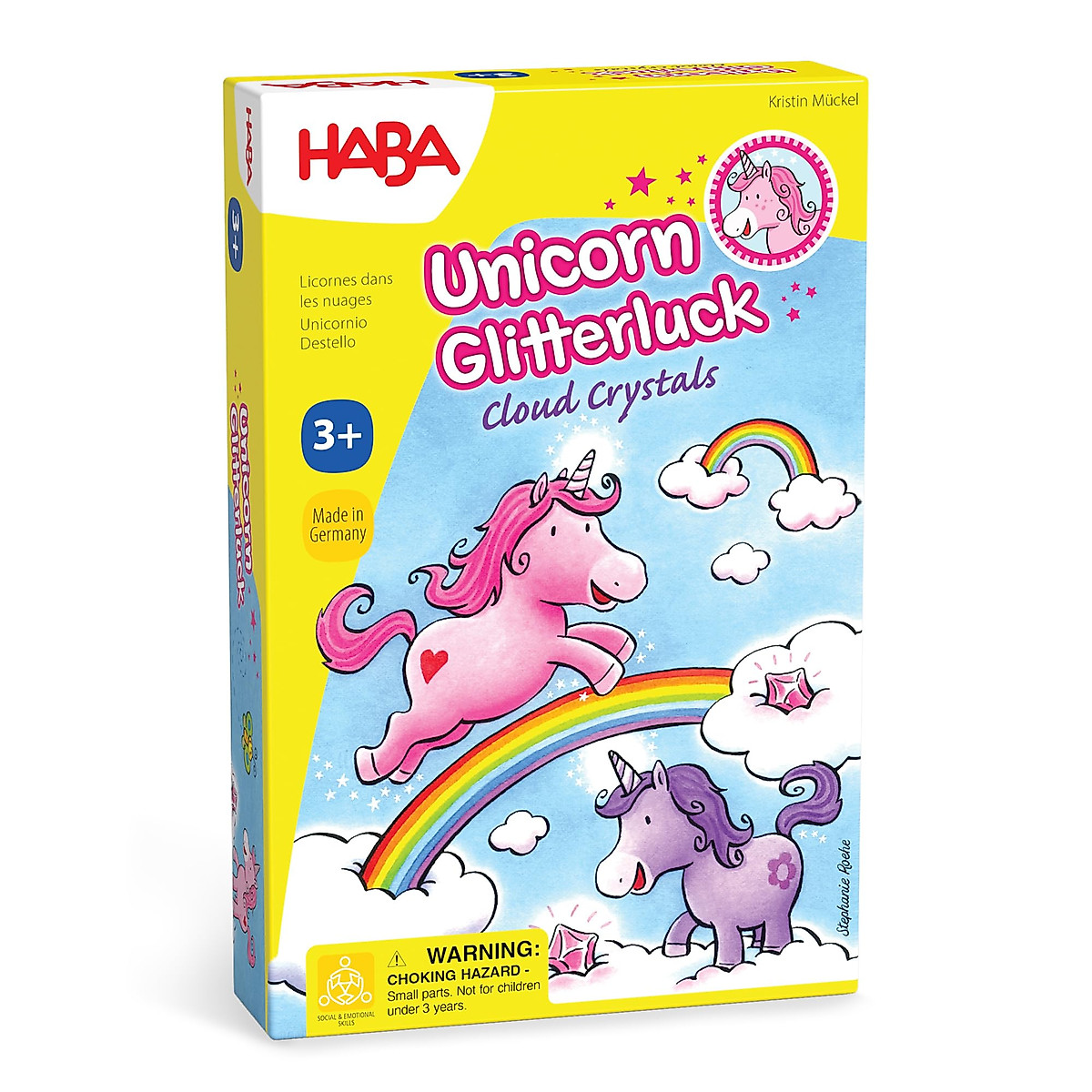 HABA Unicorn Glitterluck Cloud Crystals - A Sparkling Dice Games Competition, Children's Games & Unicorn Gifts for Ages 3+, Made in Germany
