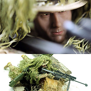ViiKONDO 1/6 Scale Jungle Sniper Action Figure Toy Army Men 12inch Soldier Figurine Model Full Set Collection Weapon Accessories Military Fan Gift