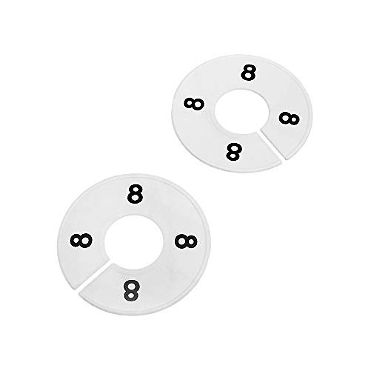 DBM IMPORTS 10 PC 3-1/2" Clothing Rack Sizes 8 Dividers Hangers White Plastic Round Retail Store