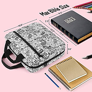 COLAZ Large Bible Cover for Women Bible Carrying Case to Church Durable Oxford Bag with Handle, Perfect Bible Case for Women as Gift （Sunflower）