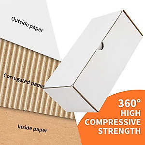 BIU-BOOM Card storage box with the Trading Cases, Toploader full lid-Corrugated case, fits Baseball Cards, Football, Basketball, Sticker Labels+8pcs Dividers (10 PACK, Small), WHITE