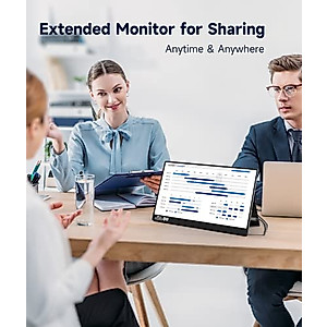 Ingnok Portable Monitor 15.6 Inch FHD 1080P IPS Laptop Screen Extender, 350cd/m2 USB C HDMI Travel Monitor w/Smart Cover & Speakers, Portable Screen for Laptop Mac PC Phone Xbox PS4/5 Switch