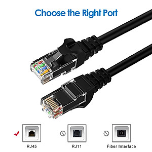 Rankie RJ45 Cat6 Snagless Ethernet Patch Cable, 1Gpbs Transfer Speed, 15 Feet, (Black)