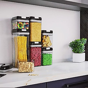 Ceybo Air-tight Stackable Food Storage Container Set, Leak Proof, Dishwasher Safe and BPA Free - White (7 Pcs)