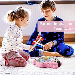 XDR Whack A Mole Game for Toddlers, Interactive Whack a Mole Pounding Toy, Fun Activities for Toddlers Games Age 3, 4, 5, 6,7 Early Development Learning, with Music, Lights, 2 Soft Hammers