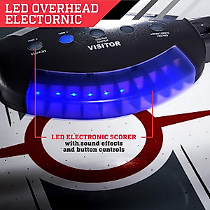 ESPN Sports Air Hockey Game Table: 84 Inch Indoor Arcade Gaming Set with Electronic Overhead Score System, Sound Effects, Multi (AWH084_188E)