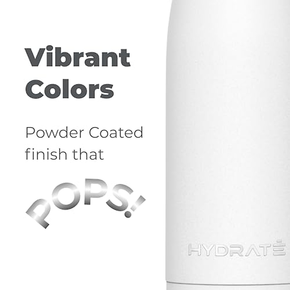 HYDRATE Super Insulated Stainless Steel Water Bottle - 500ml - Polar White - Bpa Free Metal Water Bottle, Drinking Hot Water Thermos, Reusable Water Bottle - 24 Hours Cold & 12 Hours Hot