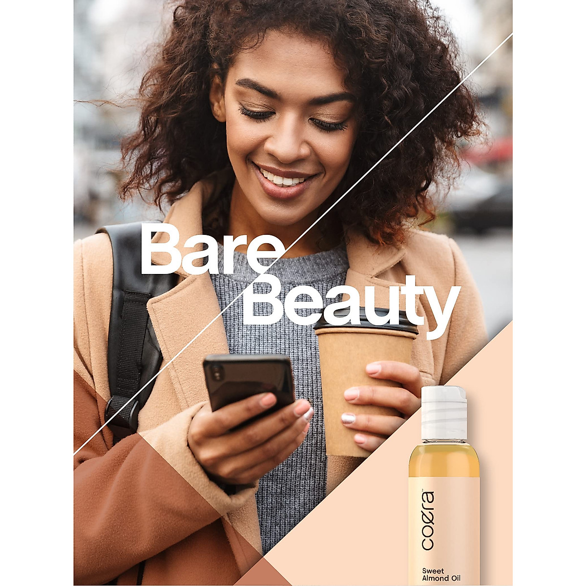 Coera Sweet Almond Oil for Face, Hair, Skin & Nails | 4 fl oz | Cold Pressed | Carrier Oil | Free of Parabens, SLS, & Fragrances