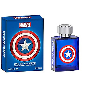 Marvel Captain America, Fragrance, for Men, 3.4oz, 100ml, Eau de Toilette, EDT, Cologne, Spray, Made in Spain, By Air Val International