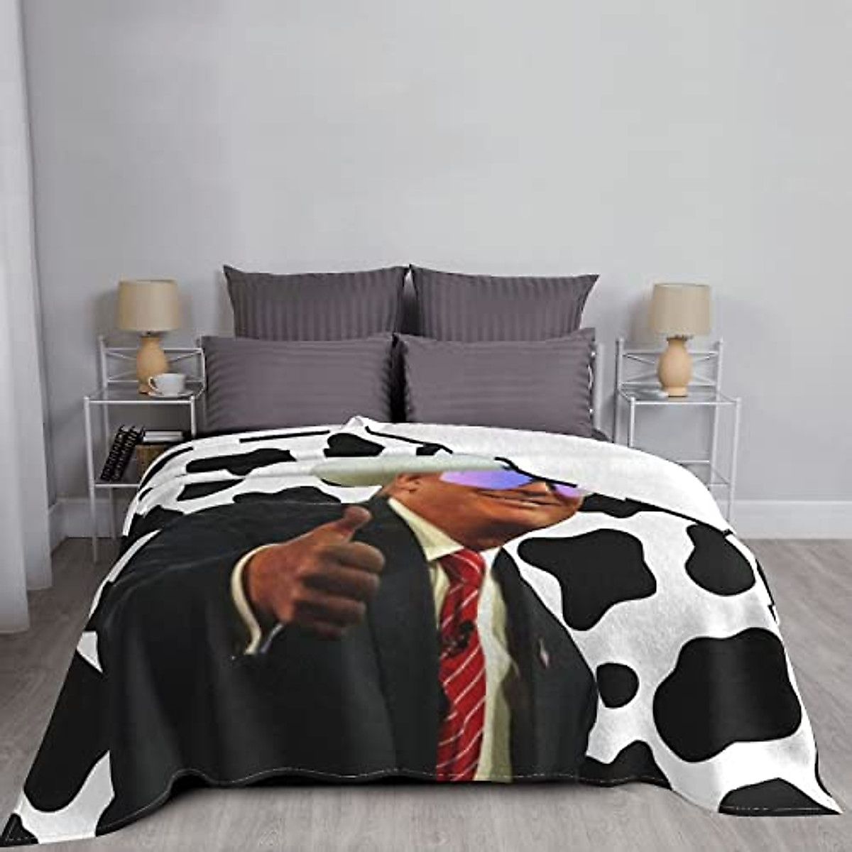 Cow Print Cowboy Blanket Throw Blanket Ultra Soft Blankets Warm Lightweight Flannel Blanket 50"x40"