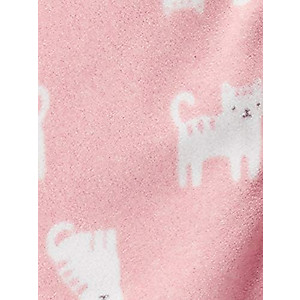 Simple Joys by Carter's Unisex Babies' Microfleece Sleepbag Wearable Blanket, Pack of 2, Pink Cat/White Animal, 0-3 Months