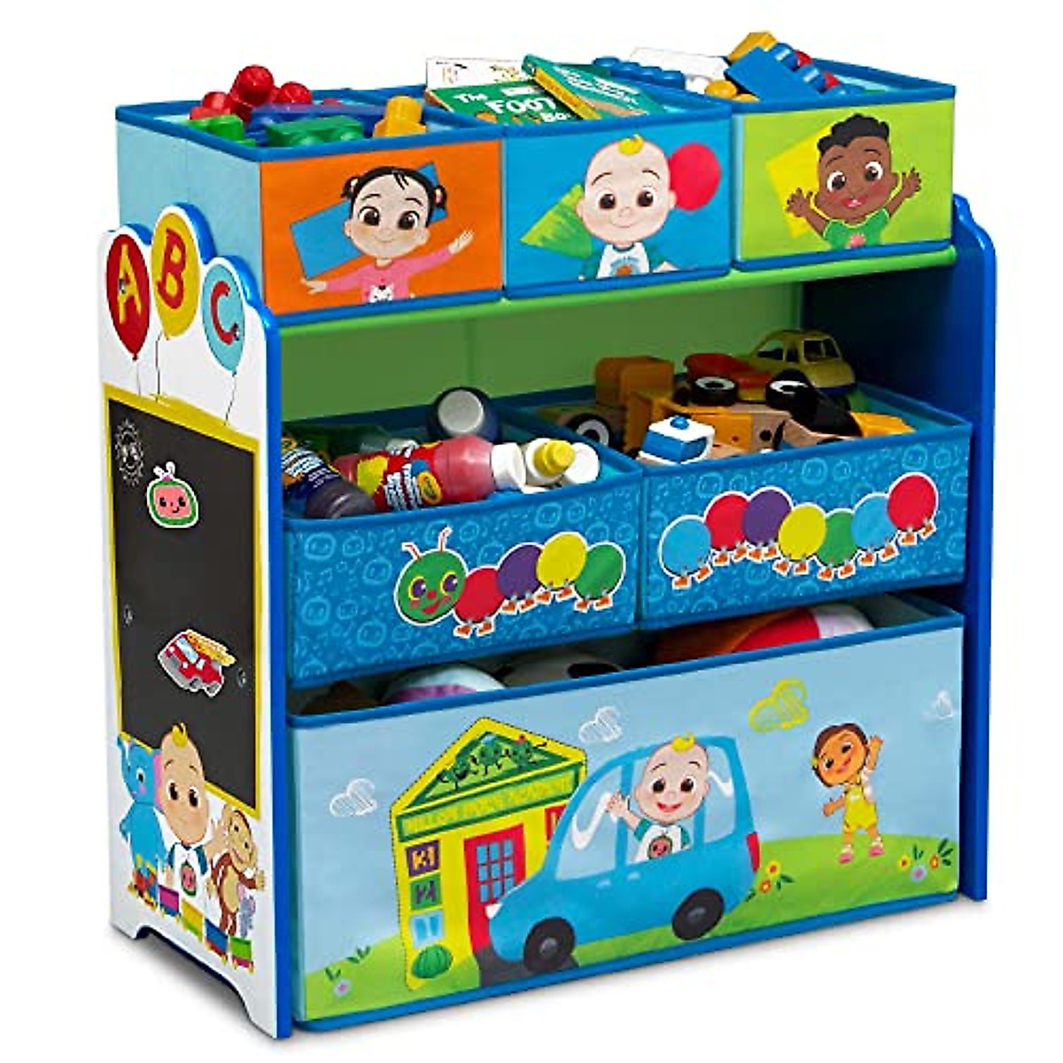 PZCXBFH 4-Piece Toddler Playroom– Set Includes Table and 2 Chairs and 6 Boxes of Toy Storage