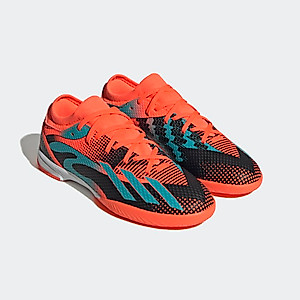 adidas X SPEEDPORTAL Messi.3 Indoor Soccer Shoe, Team Solar Orange/Mint Rush/Black, 2 US Unisex Little Kid
