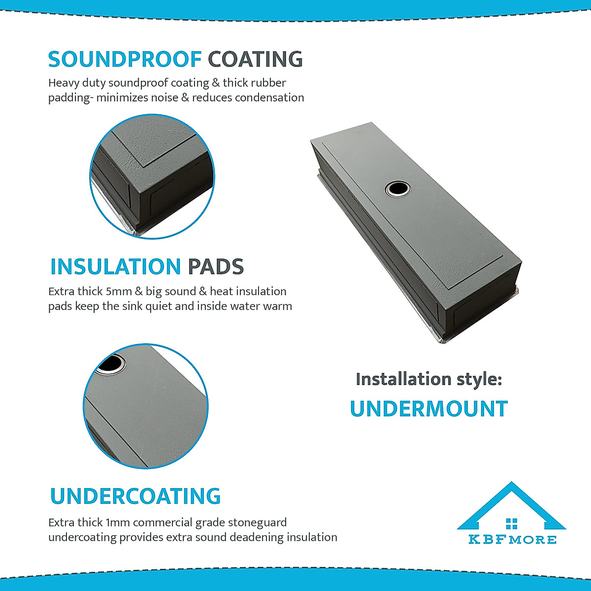 KBFmore 58 Inch Stainless Steel Undermount Workstation Kitchen Sink with Rolling Up Grid, Bottom Grid, Strainer Kit, Colander, Two Colander, and Two Bamboo Cutting Board