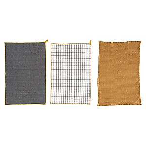 Creative Co-Op Cotton Tea, Multi Color, Set of 3 Towel, 3 Count