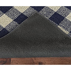 Garland Rug Country Living Buffalo Plaid 5 Ft. x 7 Ft. Indoor/Outdoor Area Rug Navy/Ivory