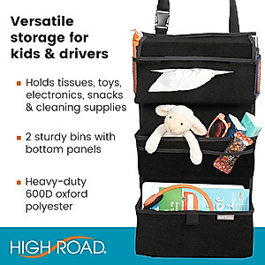 High Road Back of Seat Car Organizer with Tissue Box Holder and Multipurpose Car Storage Pockets for Car, SUV or Truck