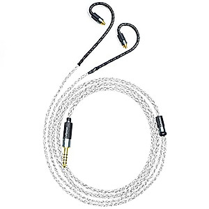 GUCraftsman 5N OFC Silver Plating+Graphene Mixed Braid Earphone Replacement Cables for AKG N30 N40 N5005 (3.5mm Stereo Plug)