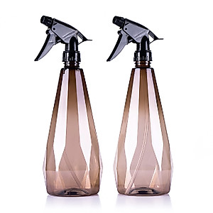 Amber Spray Bottle-Cleaning Spray Bottles,Healthy Plastic& 32 oz Spray Bottle For Hair&Hand&Clothe&Bathroom&Plant，Empty Mister Refillable Spray Bottles With ET,Essential Oil,Water,etc.(2 pack) (Amber)