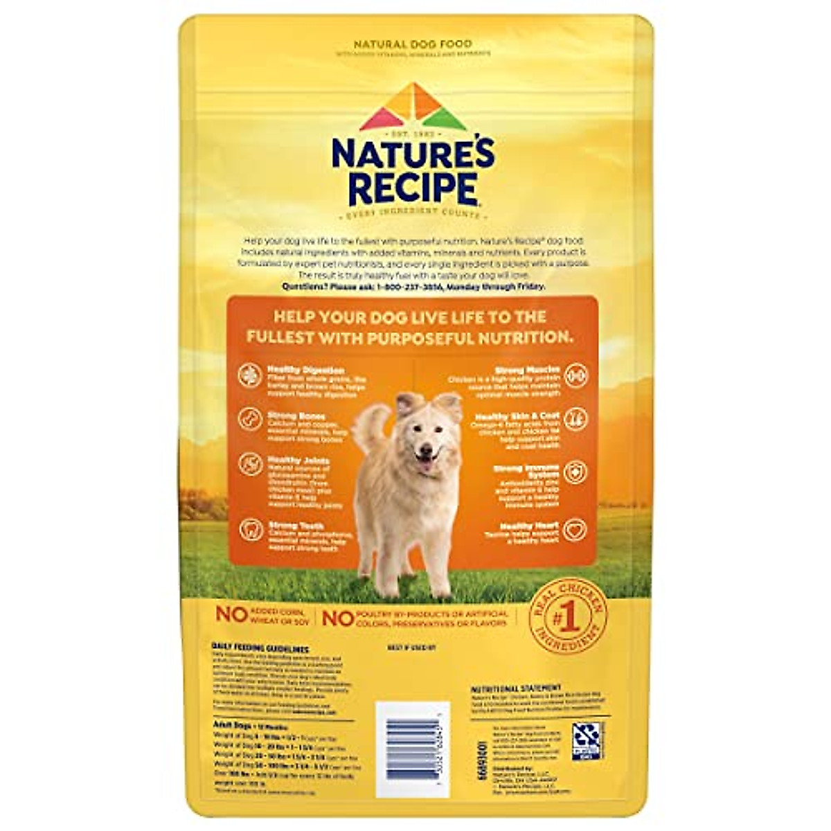 Nature’s Recipe Adult Dry Dog Food, Chicken & Rice Recipe, 4 Pound Bag