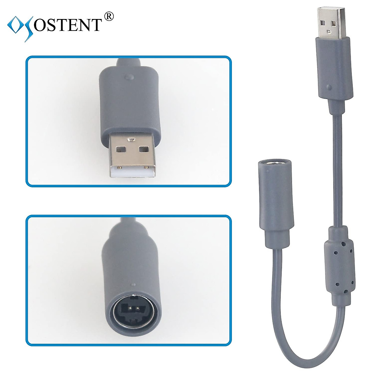 OSTENT USB Breakaway Extension Cable Adapter for Microsoft Xbox 360 Wired Controller