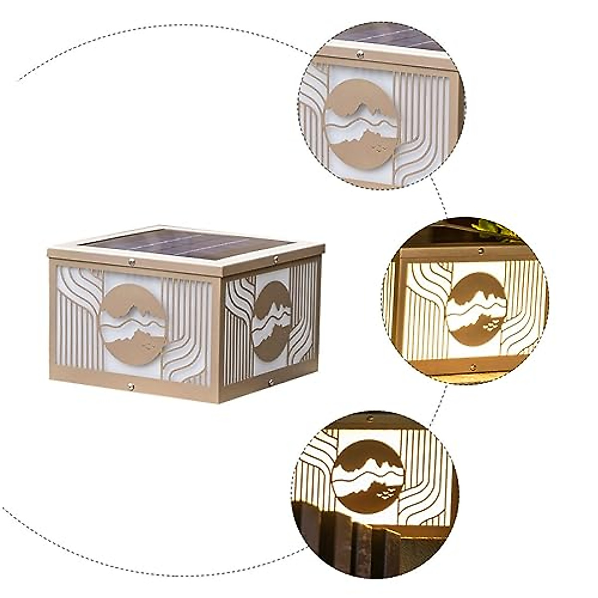 DOITOOL 1pc Post lamp Light for Outside Patio Fence Post Lights Fence Solar Lights Outdoor Fence Deck Cap Light Outdoor Column Lights Outdoor Pillar Light Outdoor lamp Lighting