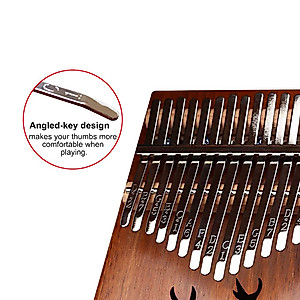 Kalimba 17 keys Thumb Piano Solid Finger Piano with Zippered Carry Bag Study Instruction Tuning Hammer Known as Mbira Wood Finger Piano